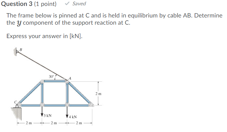 Solved Question 3 (1 point) Saved The frame below is | Chegg.com
