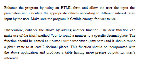 Solved Use HTML, CSS, and JavaScript to complete all the | Chegg.com