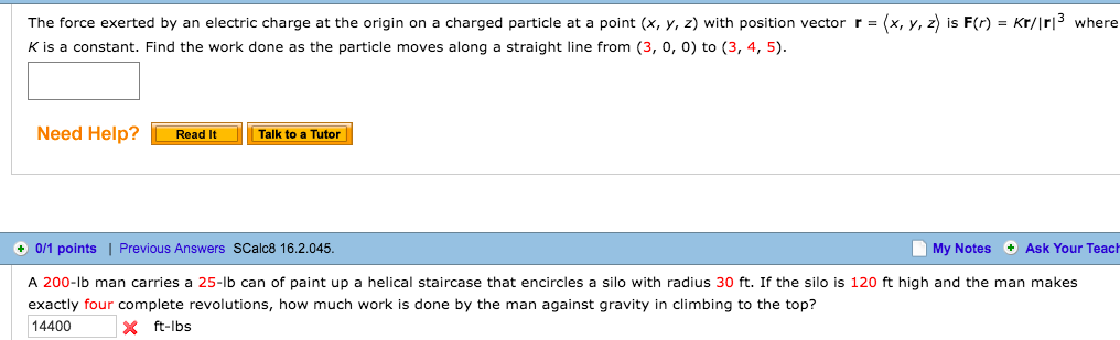 Solved The force exerted by an electric charge at the origin | Chegg.com