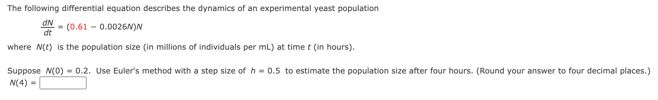 Solved The following differential equation describes the | Chegg.com