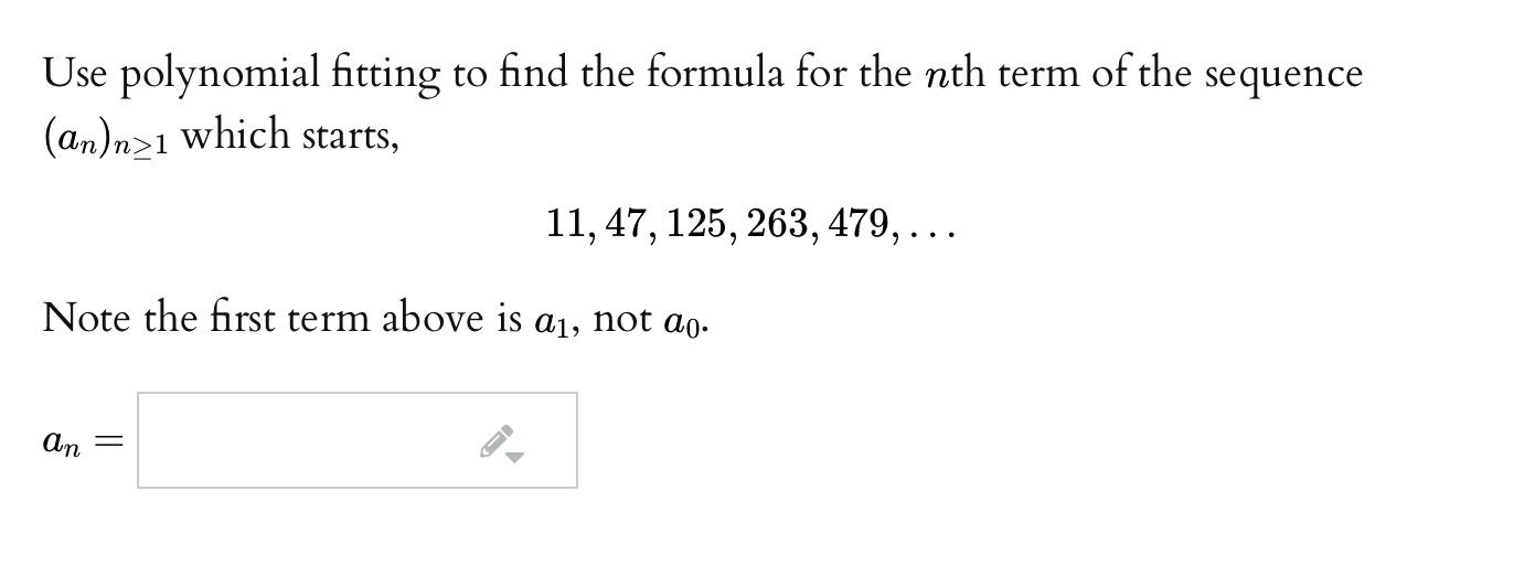 Solved Use polynomial fitting to find the formula for the | Chegg.com