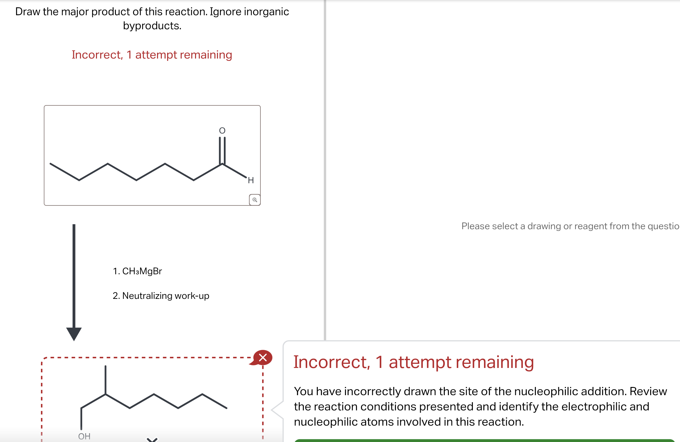 Solved Please select a drawing or reagent from the | Chegg.com