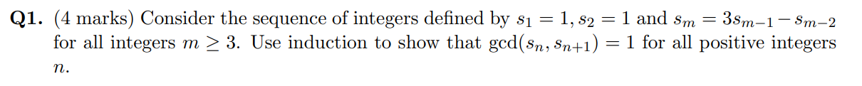 Solved 21. (4 marks) Consider the sequence of integers | Chegg.com