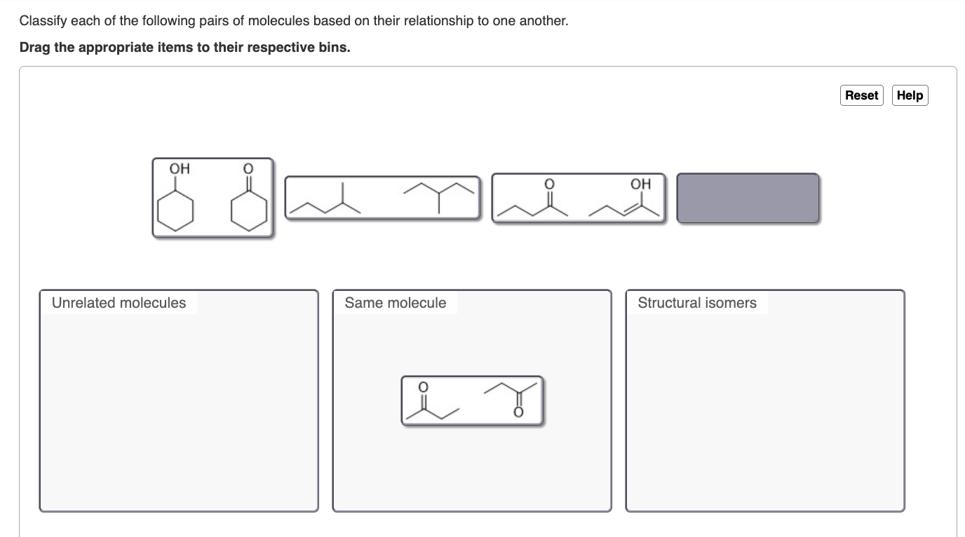 Solved Classify each of the following pairs of molecules | Chegg.com
