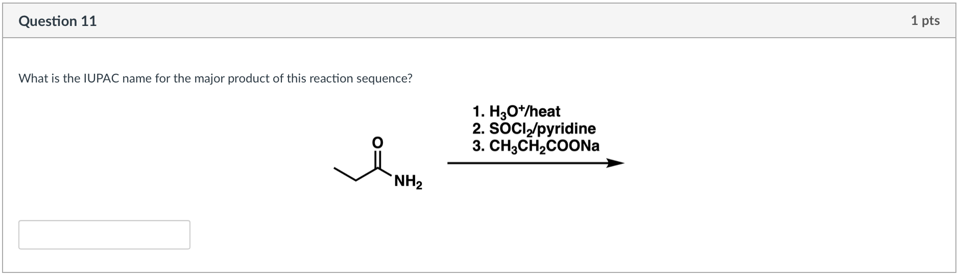 Solved Question 11 1 pts What is the IUPAC name for the | Chegg.com