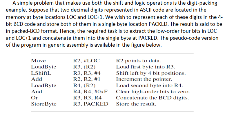 Solved A simple problem that makes use both the shift and | Chegg.com