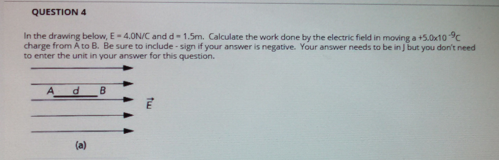 Solved QUESTION 4 In the drawing below, 4.0N/C and d-1.5m. | Chegg.com