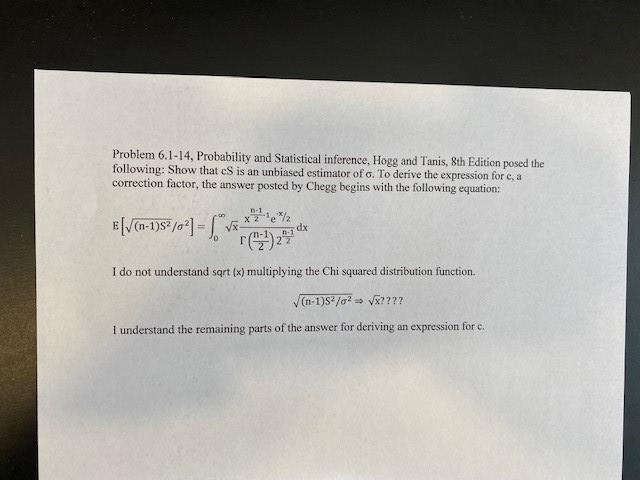 Solved Problem 6.1-14, Probability and Statistical | Chegg.com