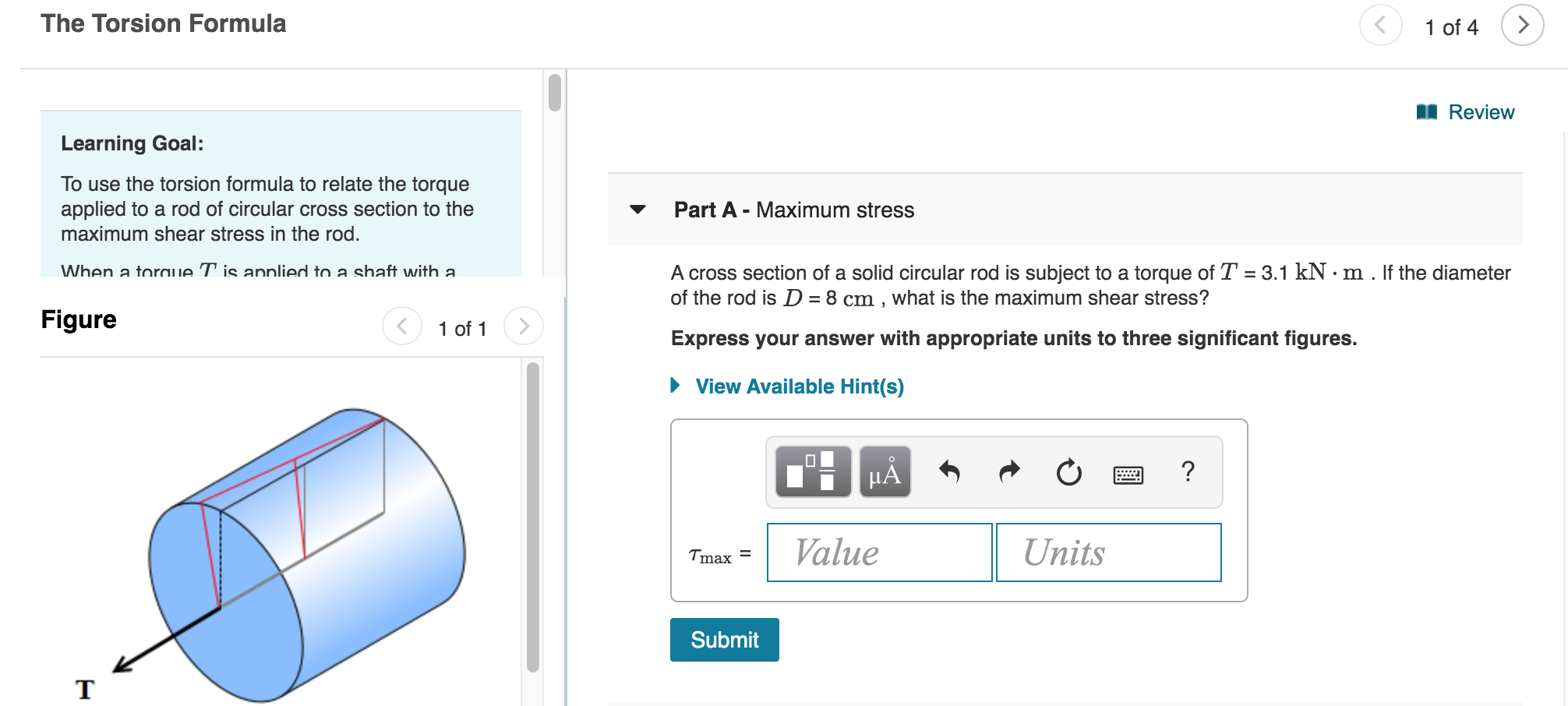 Solved The Torsion Formula
