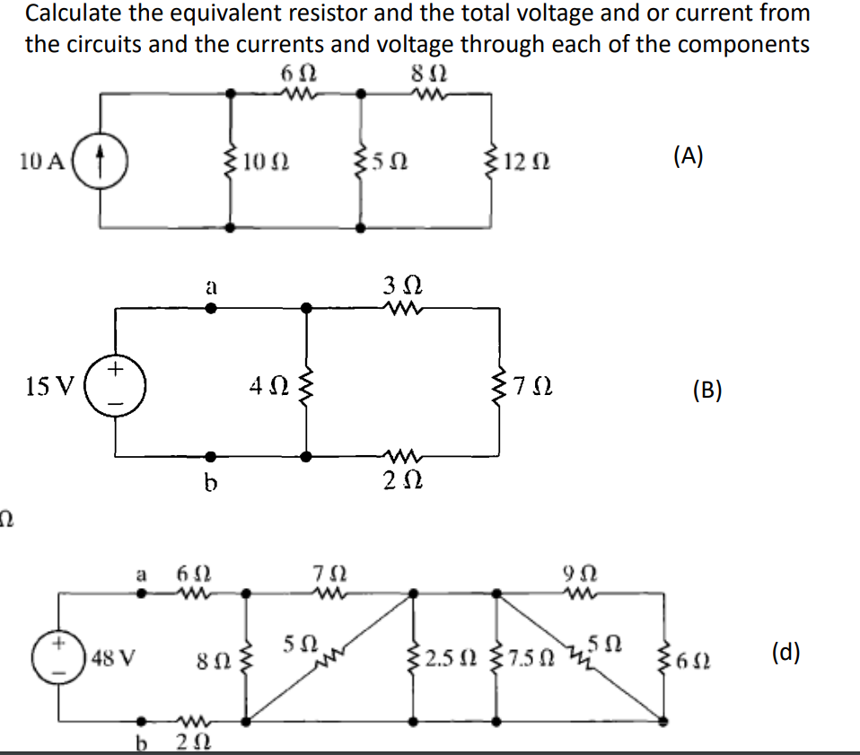 Solved Calculate the equivalent resistor and the total | Chegg.com
