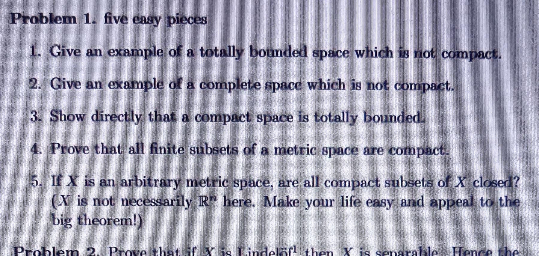 Solved Problem 1. five easy pieces 1. Give an example of a | Chegg.com