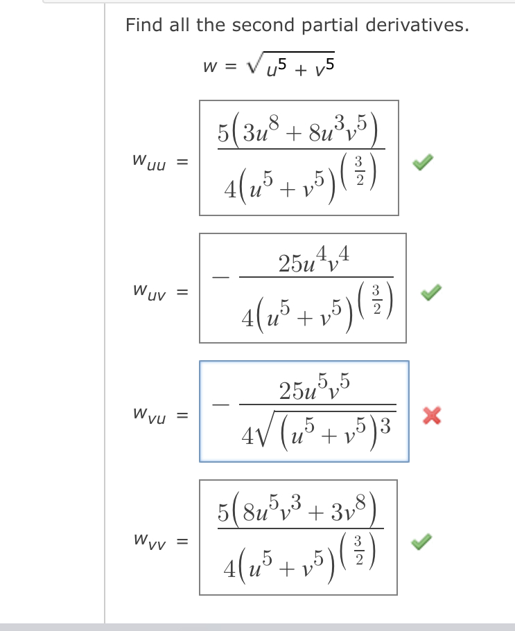 Solved Find all the second partial derivatives. | Chegg.com