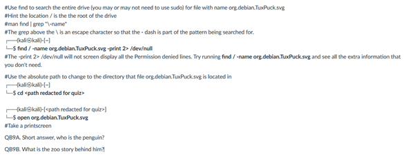 Solved Course: Linux Please solve with use of Kali | Chegg.com