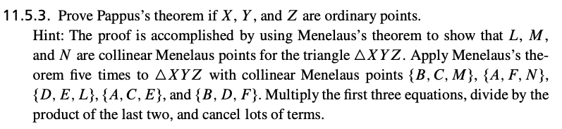 Solved 11.5.3. ﻿Prove Pappus's theorem if x,Y, ﻿and Z ﻿are | Chegg.com
