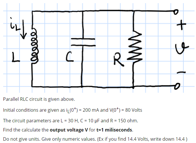 Solved in + اما L 0000002 wm v С. R o Parallel RLC circuit | Chegg.com