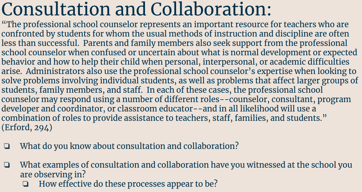 Solved Consultation and Collaboration: "The professional | Chegg.com