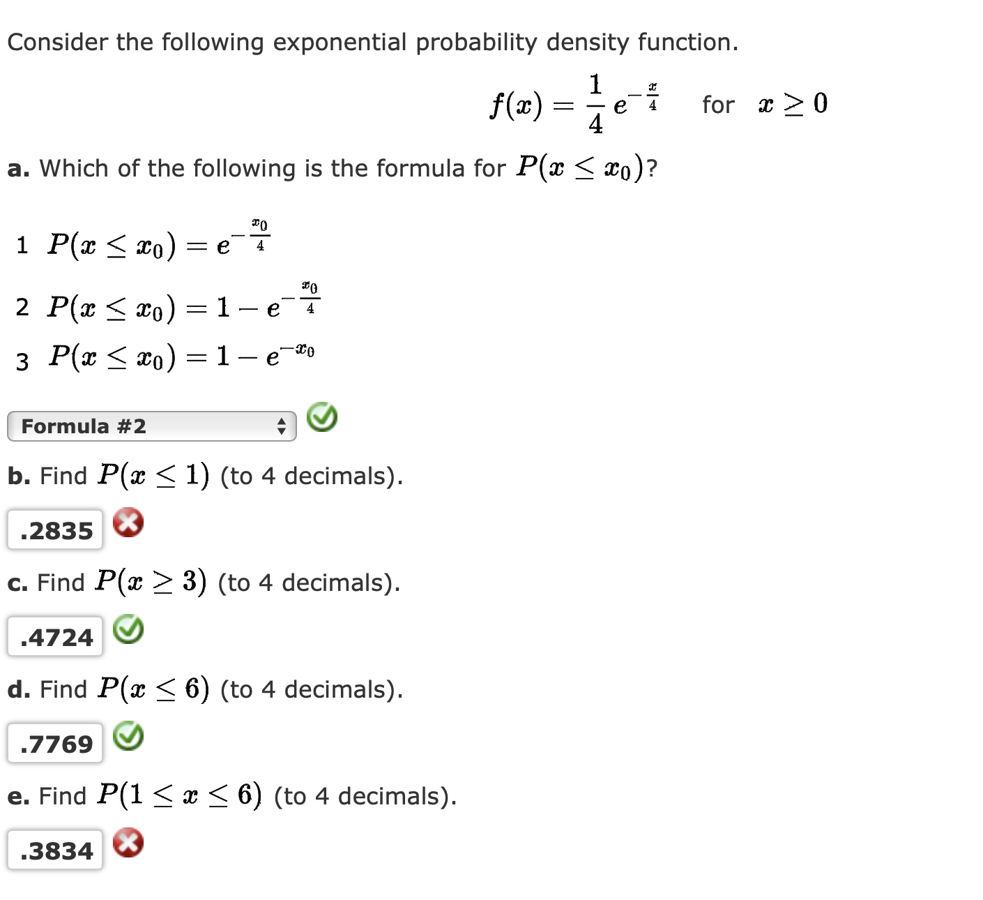 Solved Consider the following exponential probability | Chegg.com