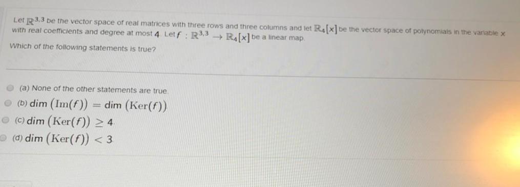 Solved Let R3,3 be the vector space of real matrices with | Chegg.com