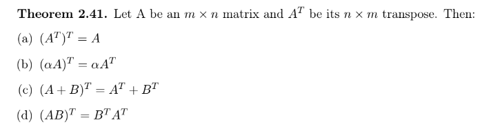 Solved Theorem 2.41. Let A be an m×n matrix and AT be its | Chegg.com