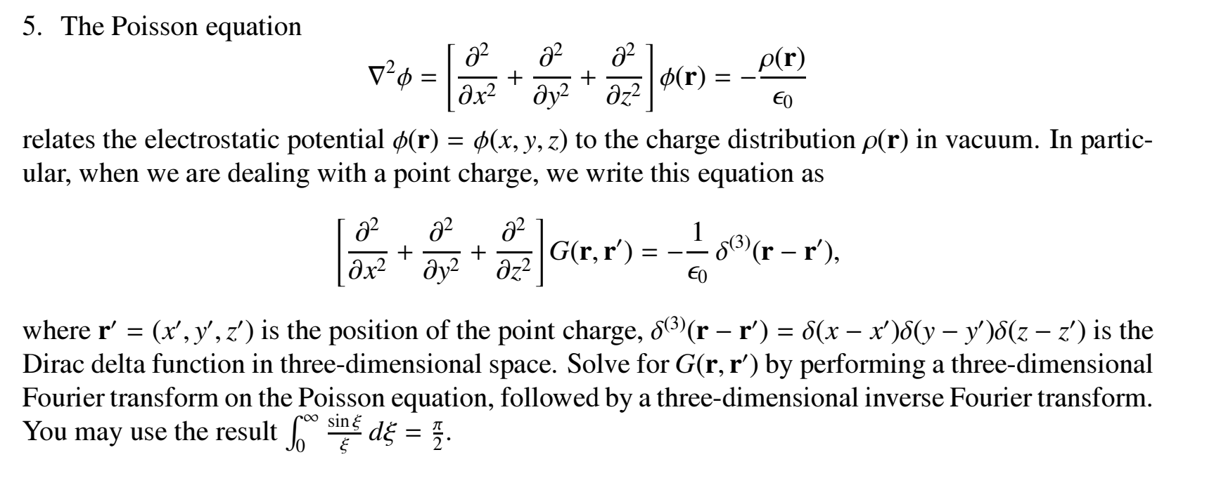 Solved 5. The Poisson equation | Chegg.com