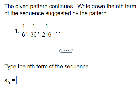 Solved The given pattern continues. Write down the nth | Chegg.com