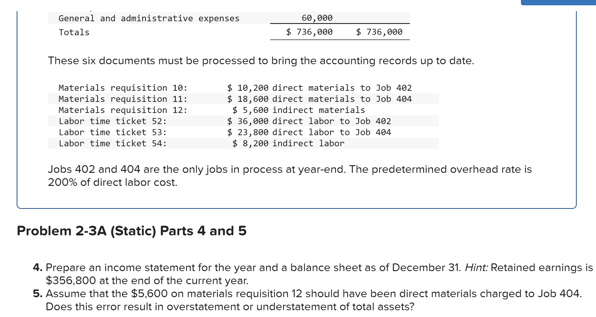 Solved Problem 2-3A (Static) Computing and recording job | Chegg.com