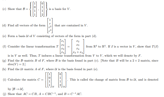 Solved 2. Let V be the set of all vectors I in R* such that | Chegg.com