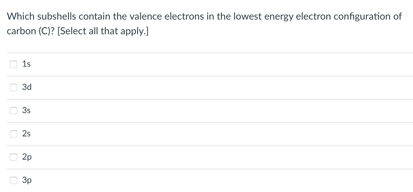 Solved Which subshells contain the valence electrons in the | Chegg.com
