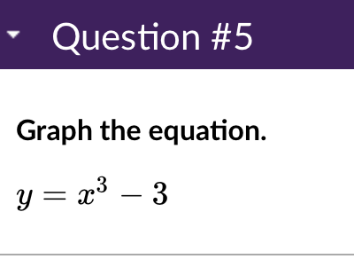 Solved Graph the equation. y=x3−3 | Chegg.com
