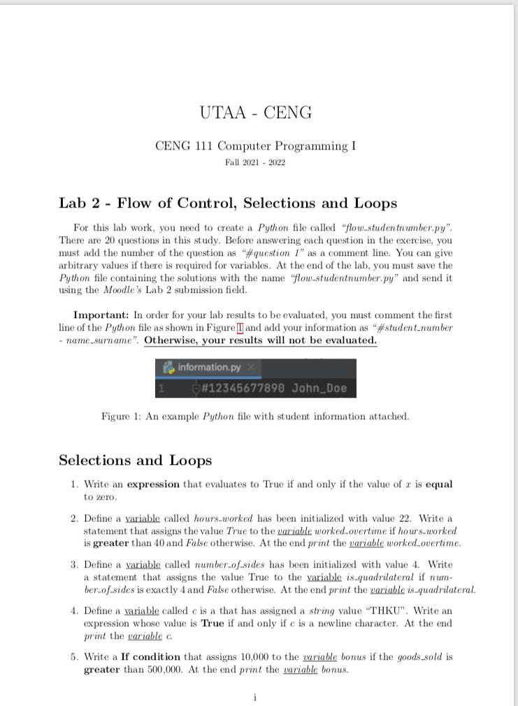 Solved UTAA - CENG CENG 111 Computer Programming I Fall 2021 | Chegg.com