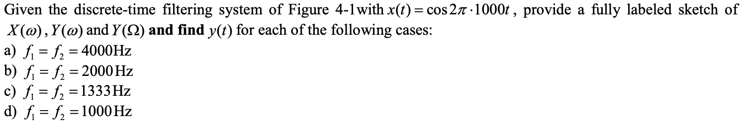 Solved Given the discrete-time filtering system of Figure | Chegg.com