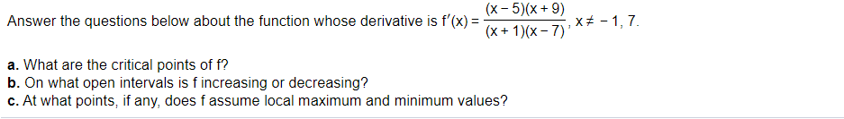 Solved + (x - 5)(x +9) Answer the questions below about the | Chegg.com
