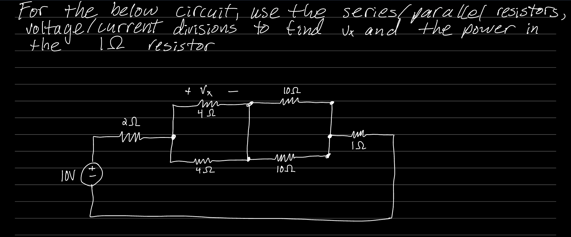 Solved For the below circuit, use the series/parallel | Chegg.com