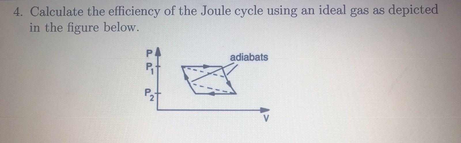 Solved 4. Calculate the efficiency of the Joule cycle using | Chegg.com