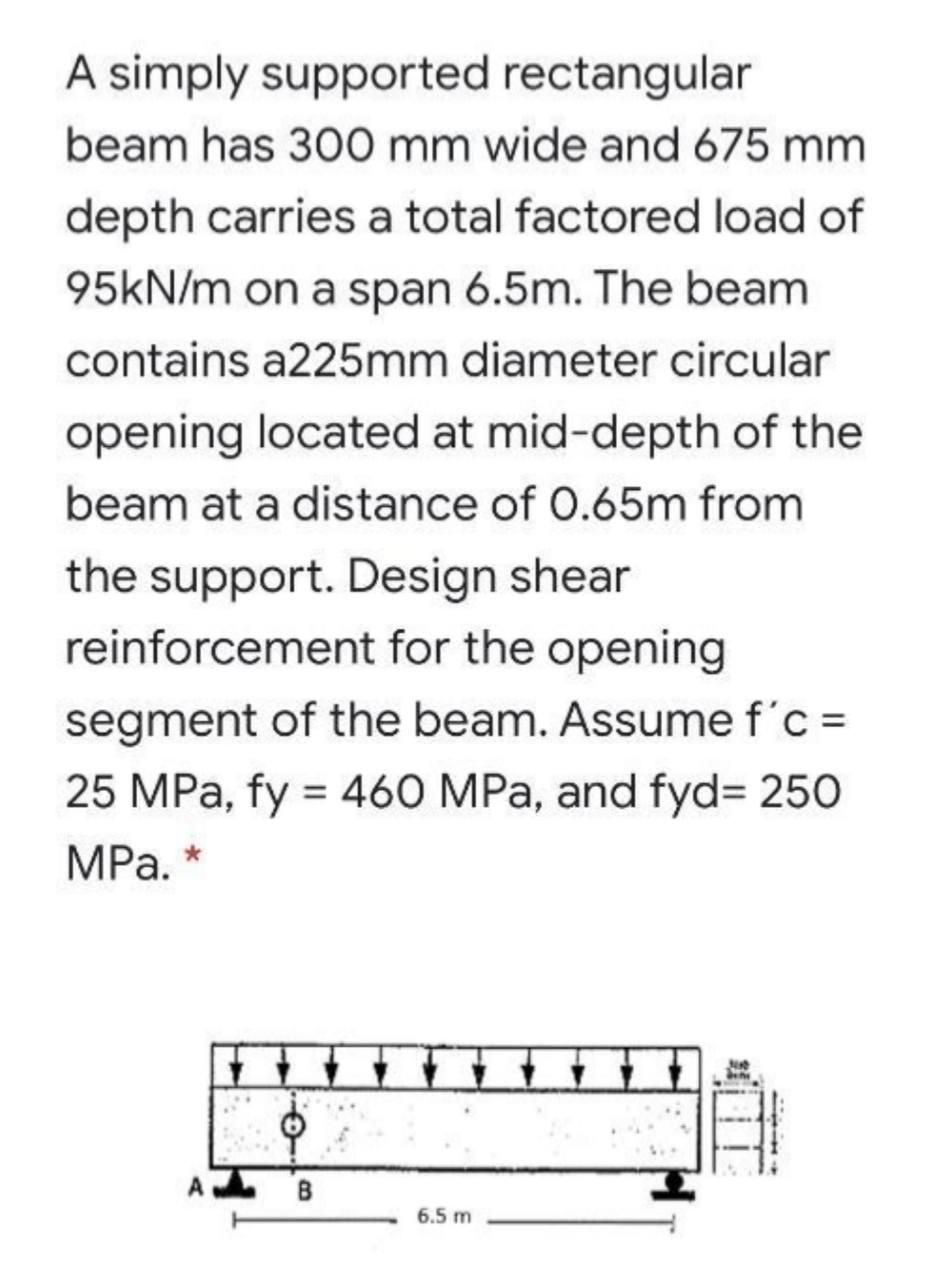 Solved A simply supported rectangular beam has 300 mm wide | Chegg.com