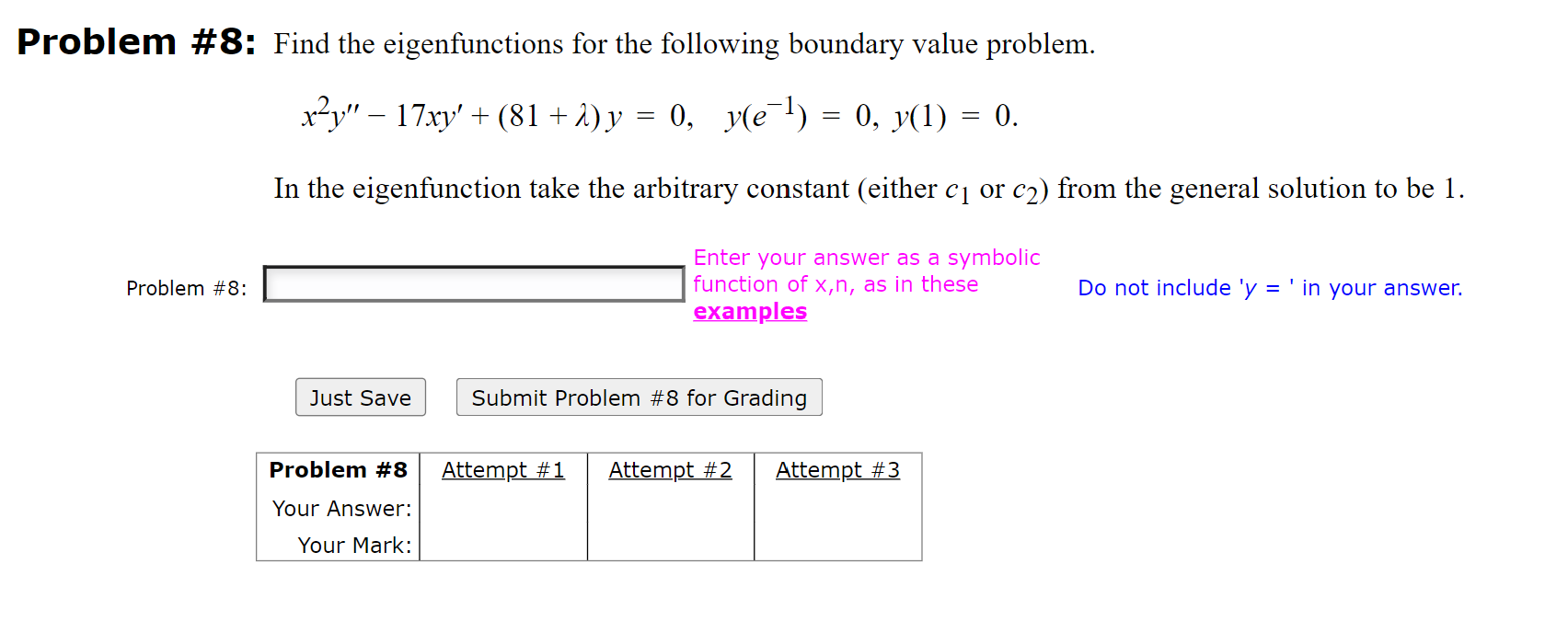 Solved Problem \#8: Find the eigenfunctions for the | Chegg.com