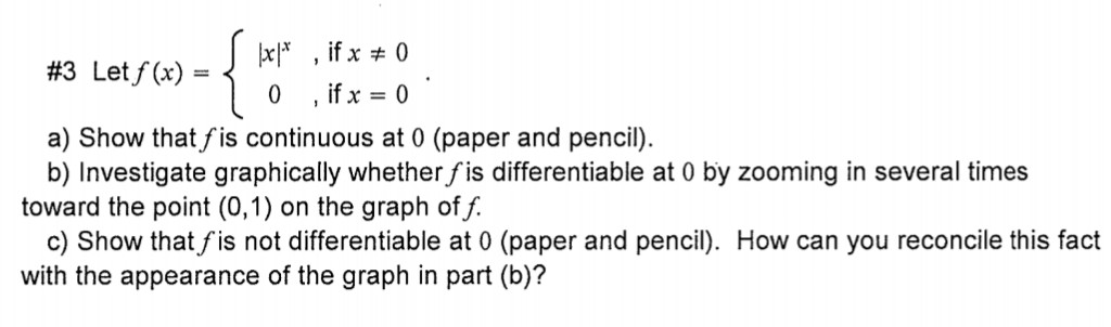 Solved etj (x) a) Show that fis continuous at 0 (paper and | Chegg.com