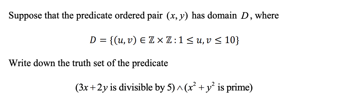 Solved Suppose that the predicate ordered pair (x,y) ﻿has | Chegg.com