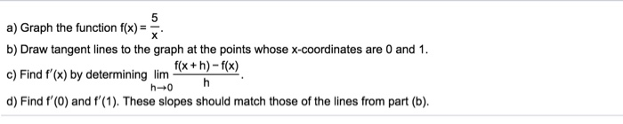 Solved 5 a) Graph the function f(x)- b) Draw tangent lines | Chegg.com
