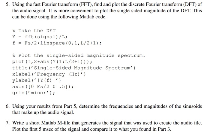 5. Using the fast Fourier transform (FFT), find and | Chegg.com