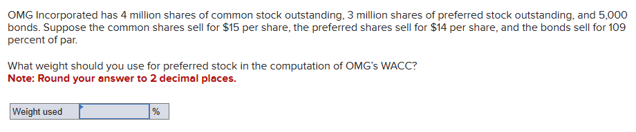 Solved OMG Incorporated has 4 million shares of common stock | Chegg.com