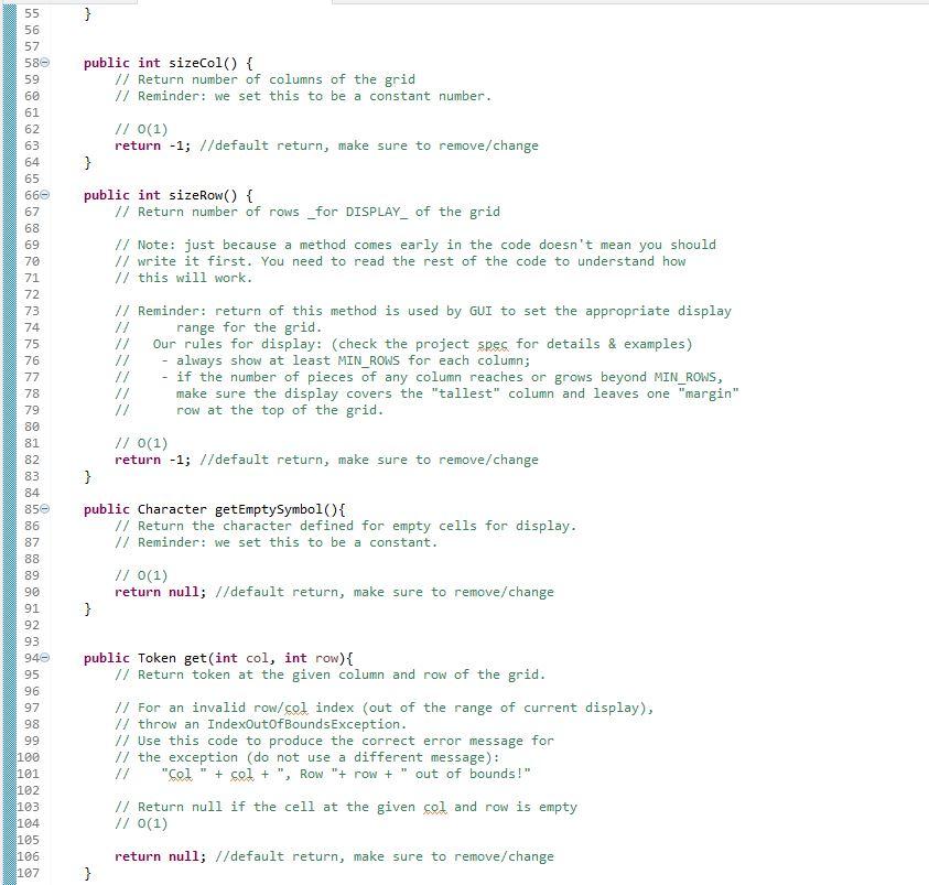 OWN 1 // TO DO: add your implementation and JavaDocs | Chegg.com