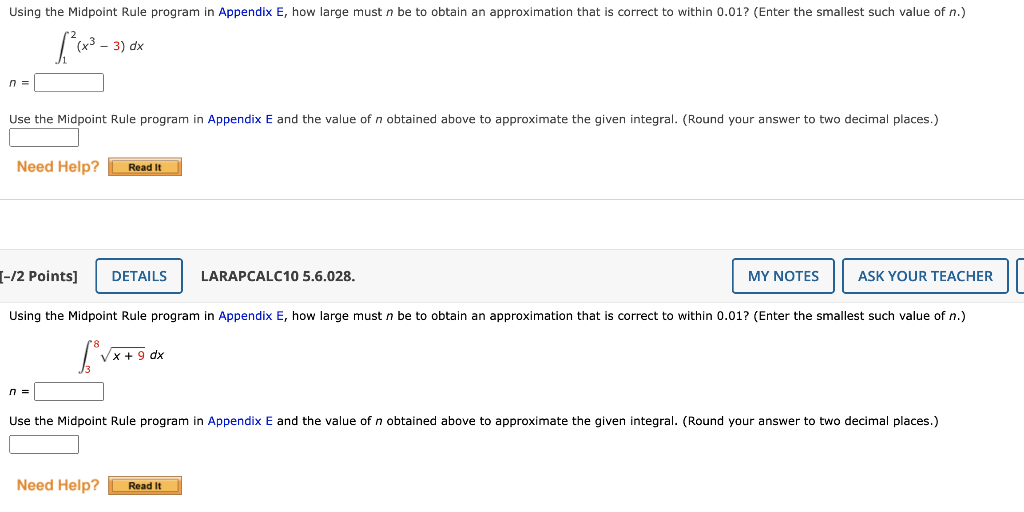 Solved Using the Midpoint Rule program in Appendix E, how | Chegg.com