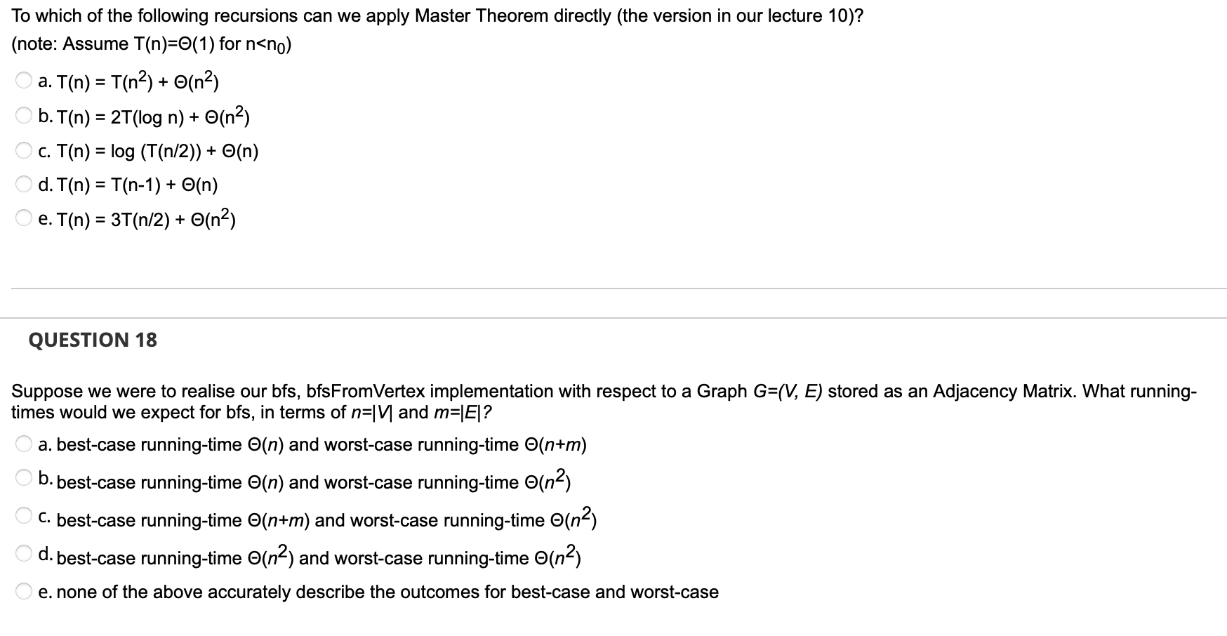 Solved To which of the following recursions can we apply | Chegg.com