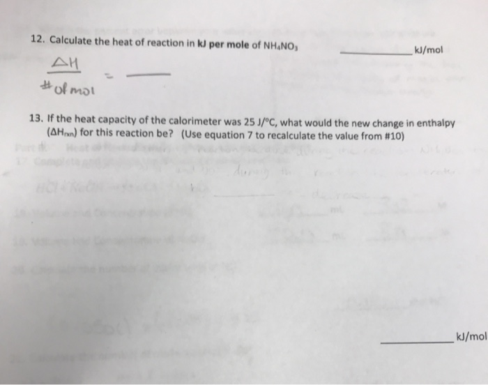 Solved Lab Section: Date: Experiment I: Thermochemistry Lab | Chegg.com