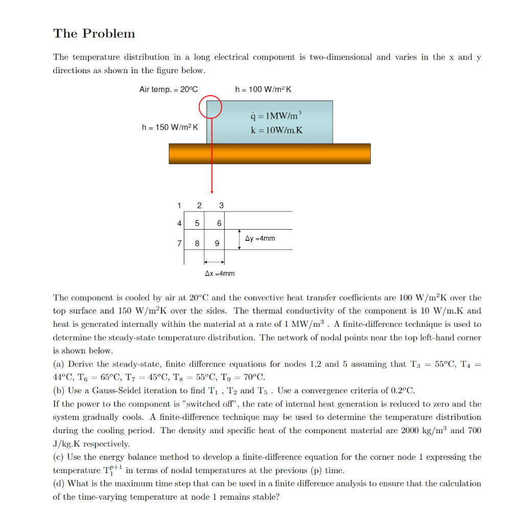 Solved The Problem The temperature distribution in a long | Chegg.com