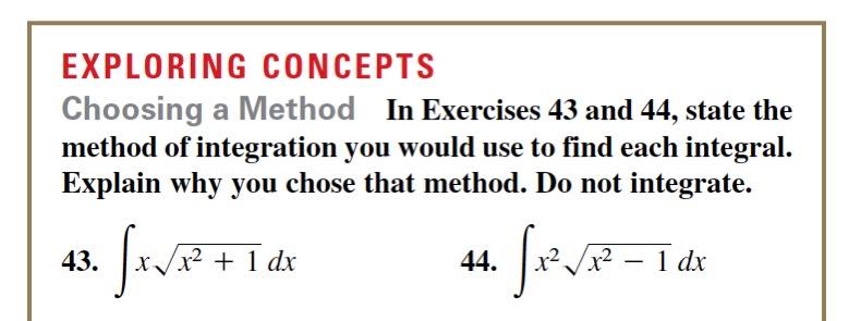Solved EXPLORING CONCEPTS Choosing a Method In Exercises 43 | Chegg.com