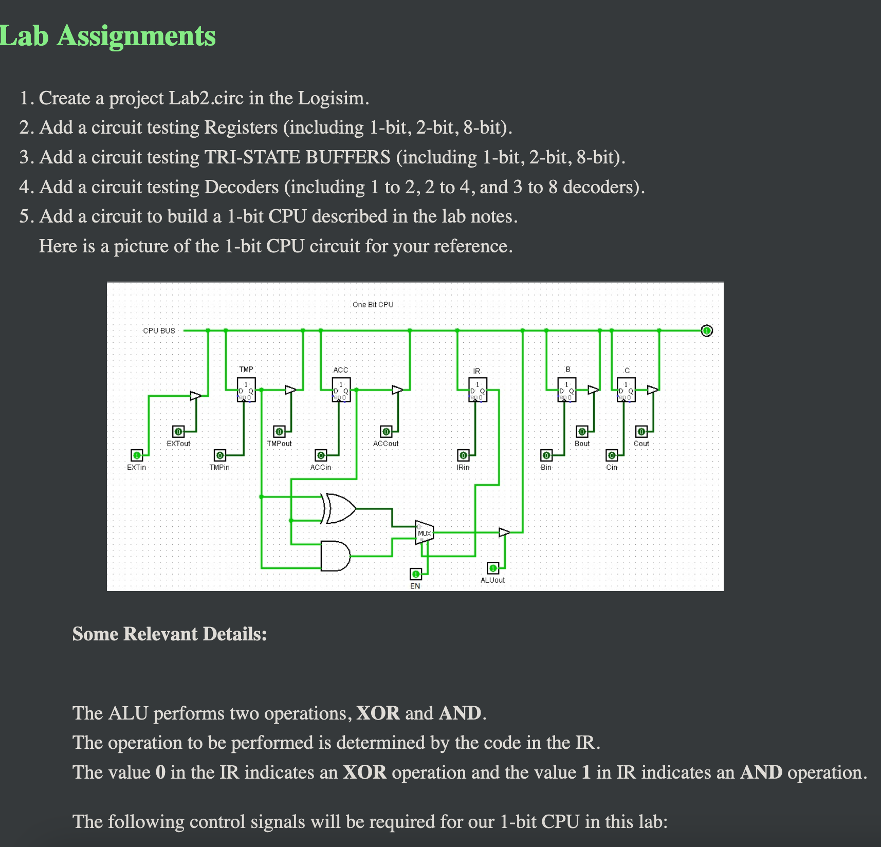 Solved please provide image of curcuit diagram in logisimLab | Chegg.com