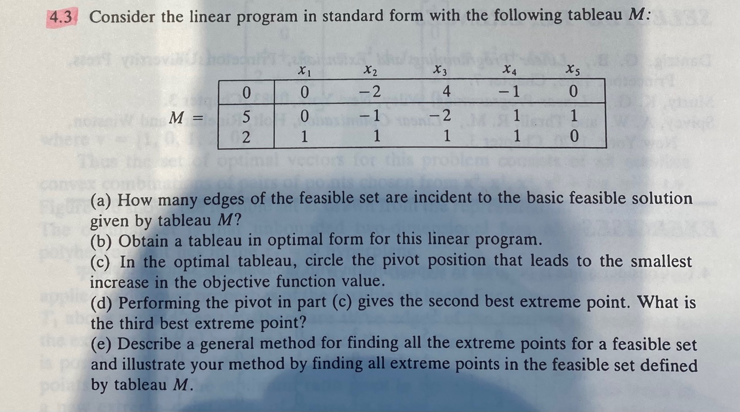 Solved 4.3 ﻿Consider the linear program in standard form | Chegg.com