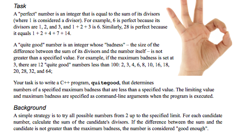 Solved Task A "perfect" number is an integer that is equal | Chegg.com